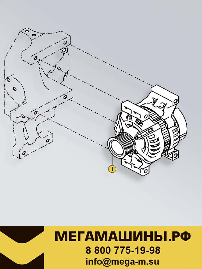 Генератор CUMMINS ISZ520 / ISZ14 DongFeng GX 8РК / 28V / 110A DongFeng ...
