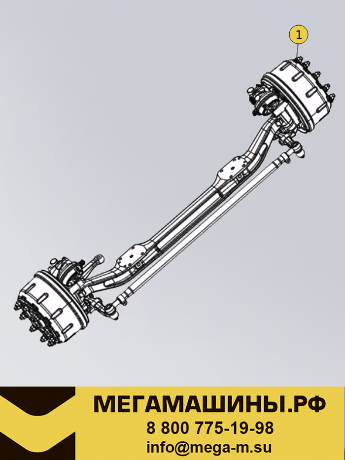 Ось передняя в сборе SHACMAN HDM7.5t DZ95189380382